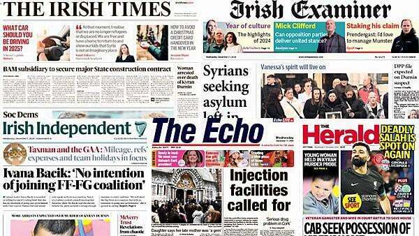 What the papers say: Wednesday's front pages - National News - Carlow ...