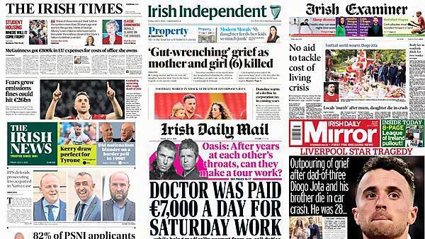 What the papers say: Friday's front pages - National News - Carlow ...